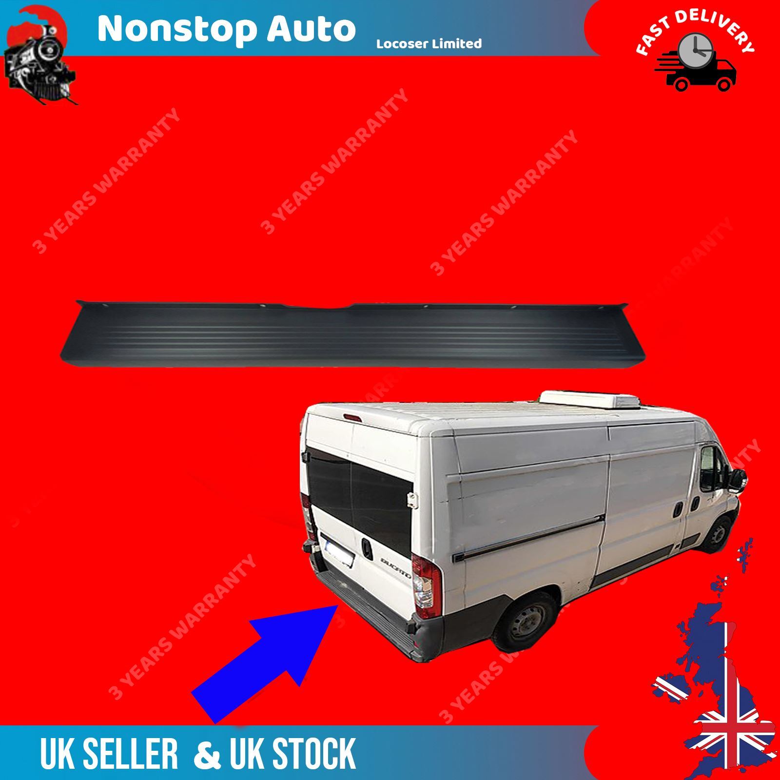 REAR BUMPER CENTER STEP COVER BUMPER SECTION FITS FIAT DUCATO 735423238 ...