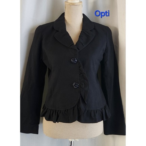 Very Opti / Cute Cotton Jacket Tailored Black Sz.L From Japan | eBay