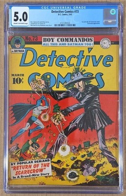 Detective Comics #73 CGC 5.0 1st and only Golden Age Scarecrow cover DC ...