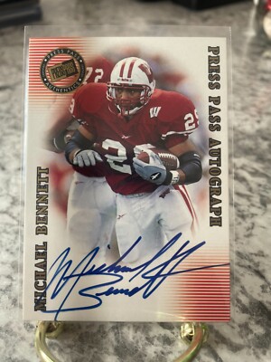 2001 Press Pass MICHAEL BENNETT Rookie AUTOGRAPH Wisconsin AUTO Vikings ...