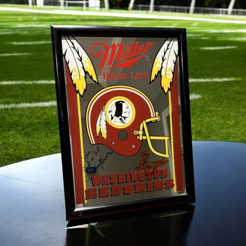 1990 Washington Redskins Miller High Life Mirror Sign Signed By ...