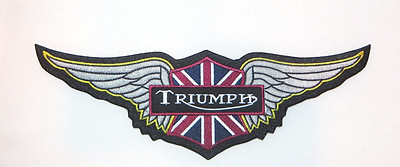 TRIUMPH MOTORCYCLE EMBROIDERED JACKET PATCH 5.75" W X 2" Tall (Small ...