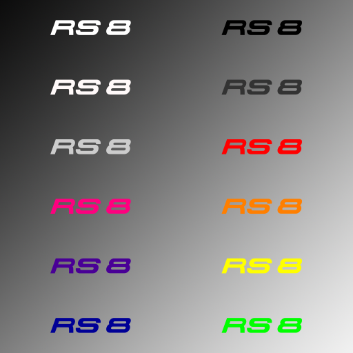 4x Door Handle Decal Sticker for RS8 Audi 5.2 V10 performance Quattro ...