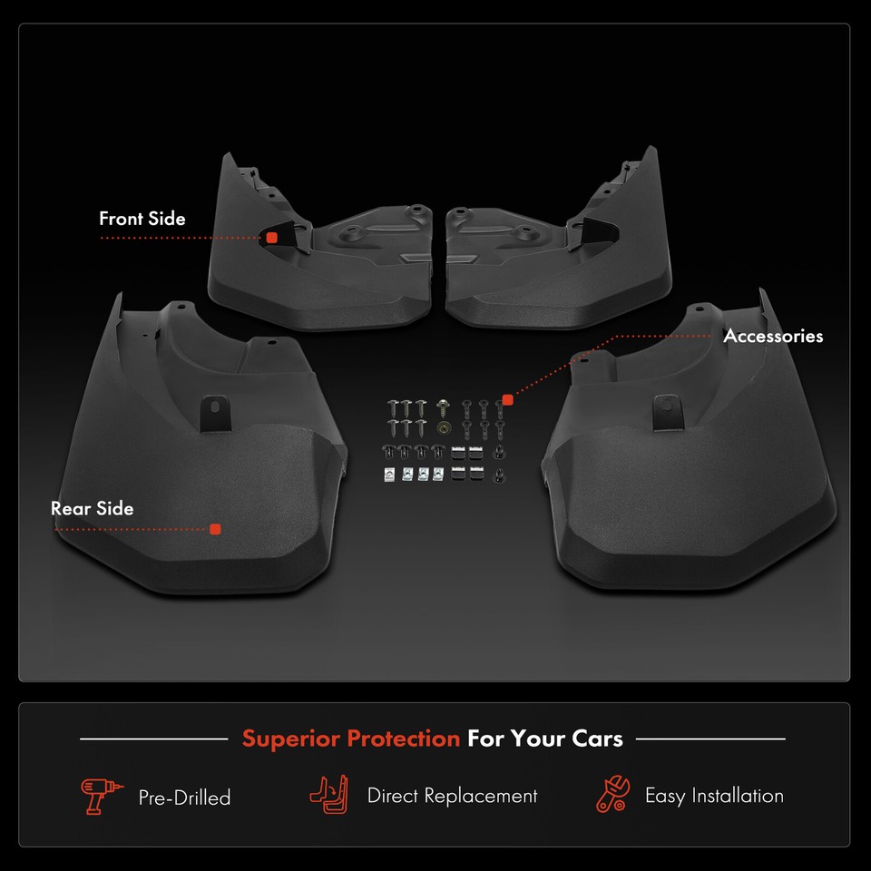 4x Front & Rear Mud Flaps Splash Guards Fender for Lexus GX550 ...