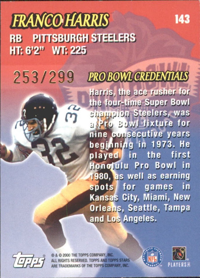2000 Topps Stars Green #143 Franco Harris HH /99 | eBay