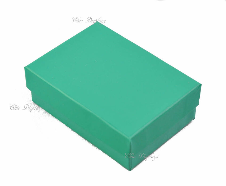 Teal Gift Boxes Glossy Teal Cotton Filled Jewelry Box for Jewelry 20~50 ...