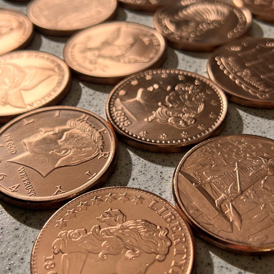(100) PACK - Sellers Choice - 1 OZ COPPER ROUND - BULLION - 5 different ...