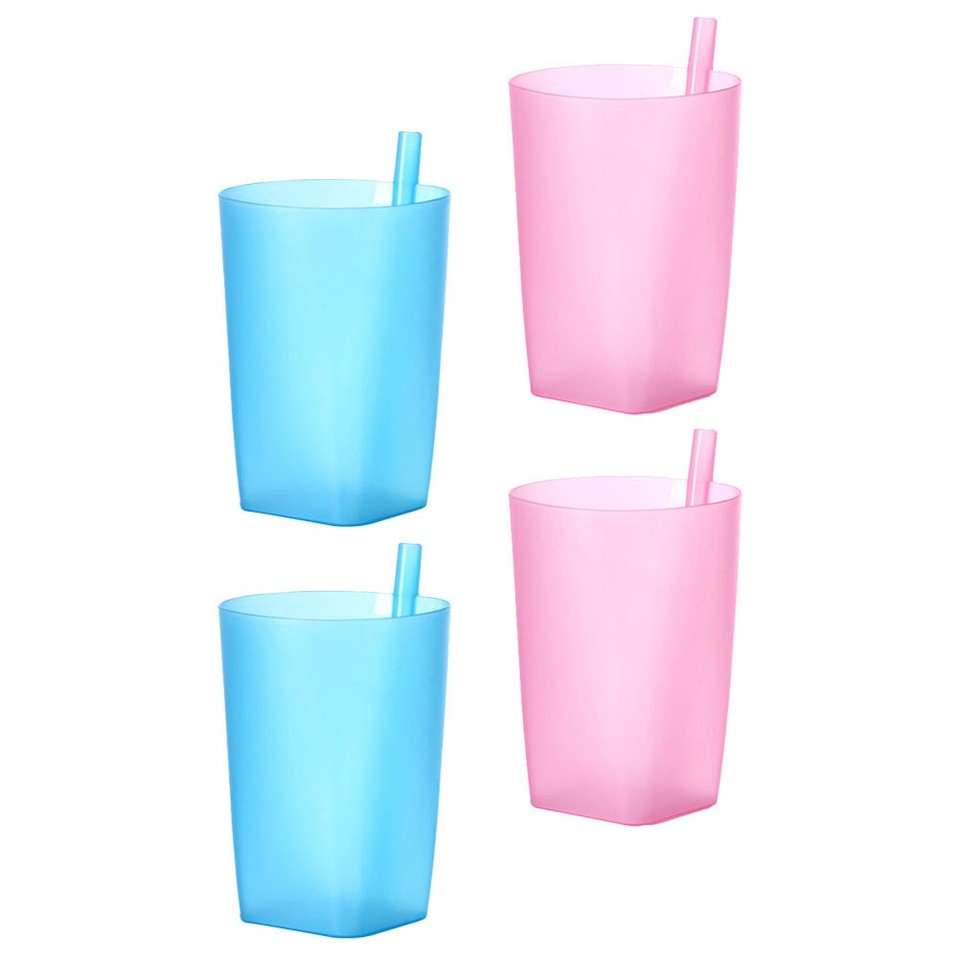 4pcs Candy Color Cups Water Cups Straw Cups Children Kids Drinking Cup ...