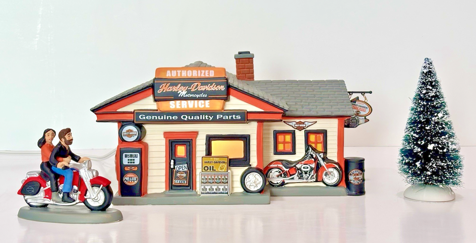 Department 56 "Harley-Davidson Motorcycle Service Station" 2017 Set - 3 #4056179 | eBay