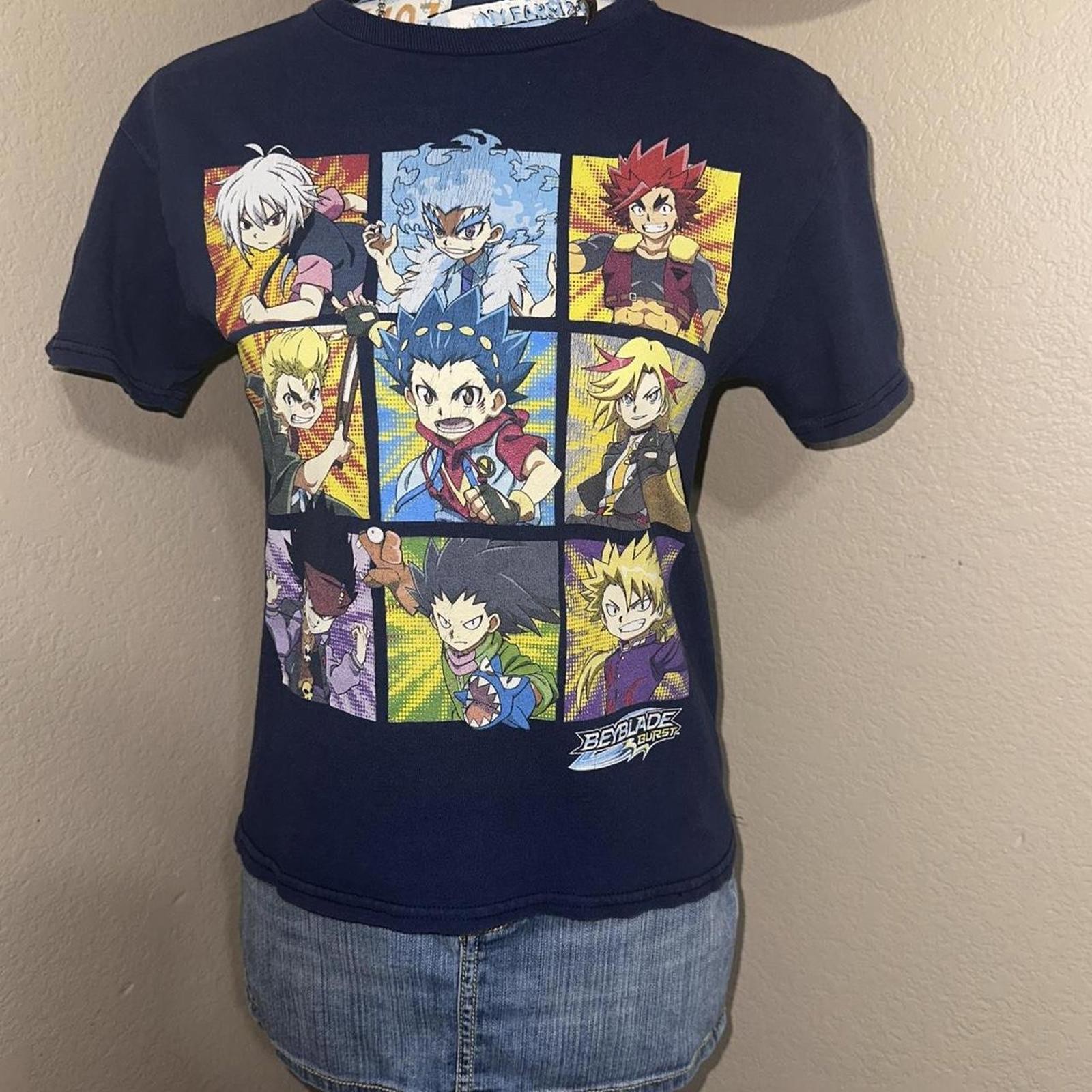 Y2K scene core Beyblade Burst cartoon graphic baby tee - Gem