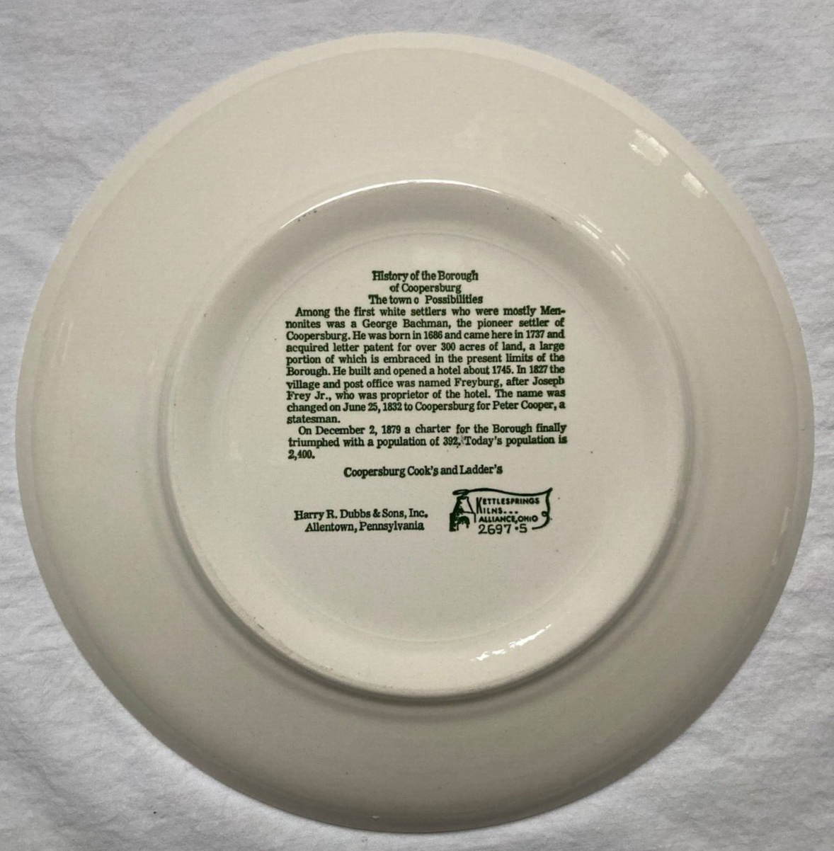 Vintage Coopersburg Bicentennial Plate 1776-1976, Kettlesprings Kilns ...