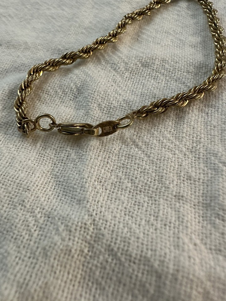 Korea Stamped Rope Chain Gold Coated Braided Bracelet | eBay