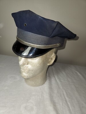 Vintage 1980 Pinkerton's Security Guard Blue Visor Cap Hat by Gerber ...