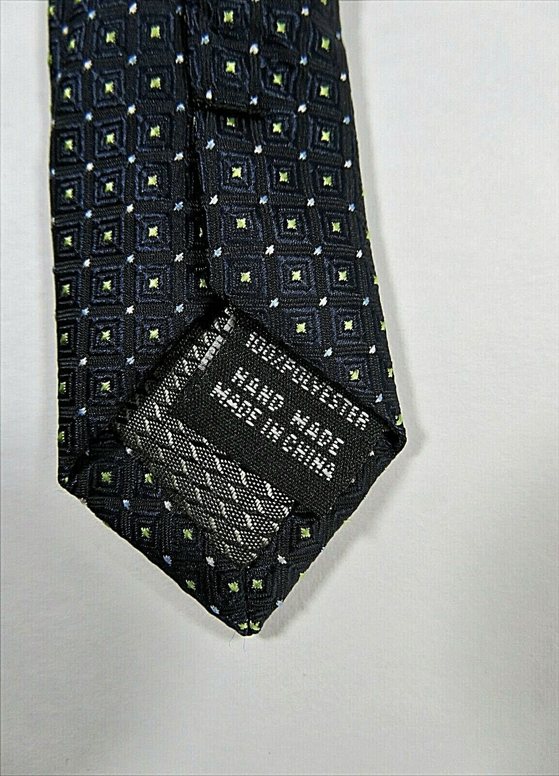 Valerio Garati Handmade Necktie Woven Dark Gray Squares Silver White ...