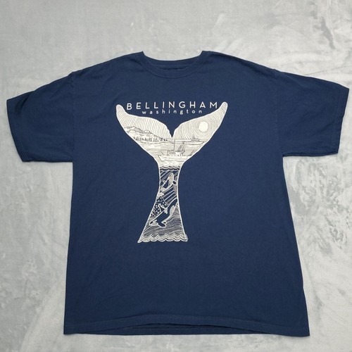 Bellingham Washington Shirt Mens XL Blue Orca Whale Nature Crewneck ...