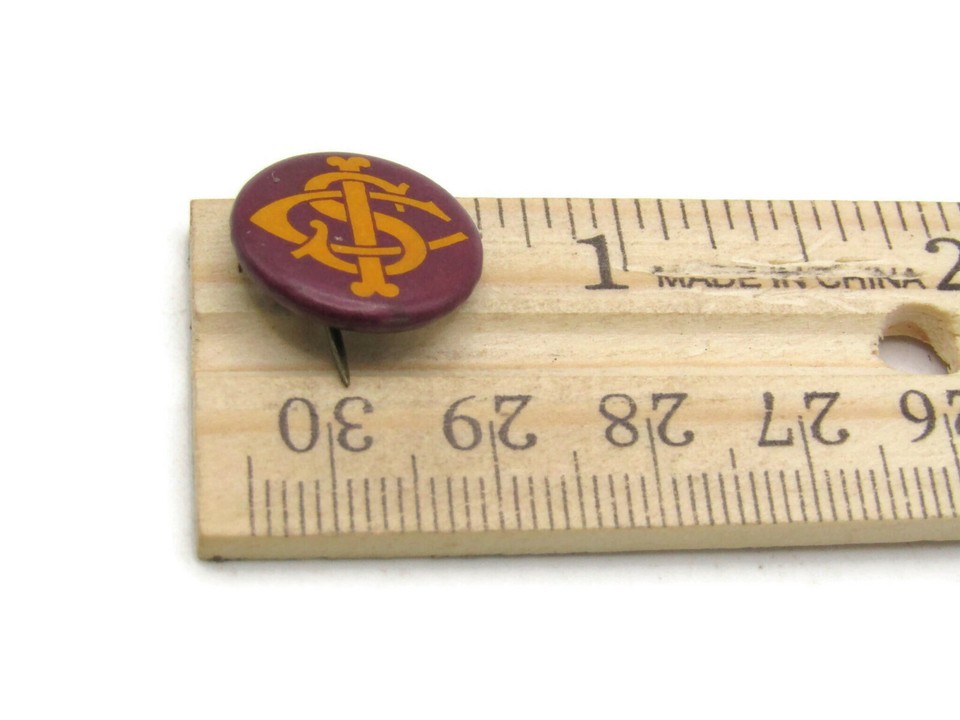 Vintage Interlocking S C Lettering Pin Bone Center | eBay