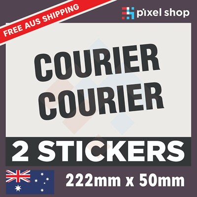 2x Courier Car, Van or Truck Stickers decal delivery vinyl 222mm x 50mm ...