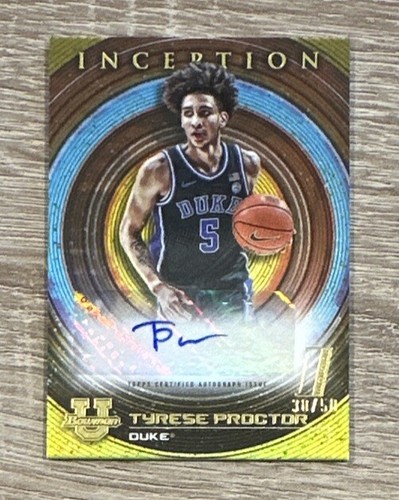 TYRESE PROCTOR 2022-23 Bowman University Inception GOLD FOIL BIA-TP ...