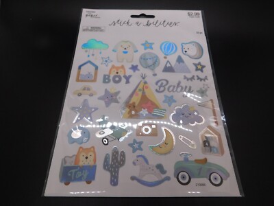 The paper studio stick a bilities Baby boy foil stickers 33pc | eBay
