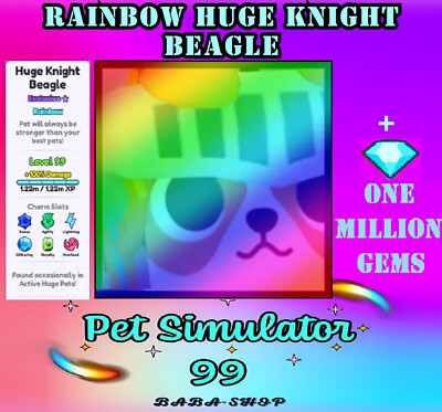 LVL 99 - Rainbow HUGE KNIGHT BEAGLE + 100% DMG + 1M GEMS - Pet ...