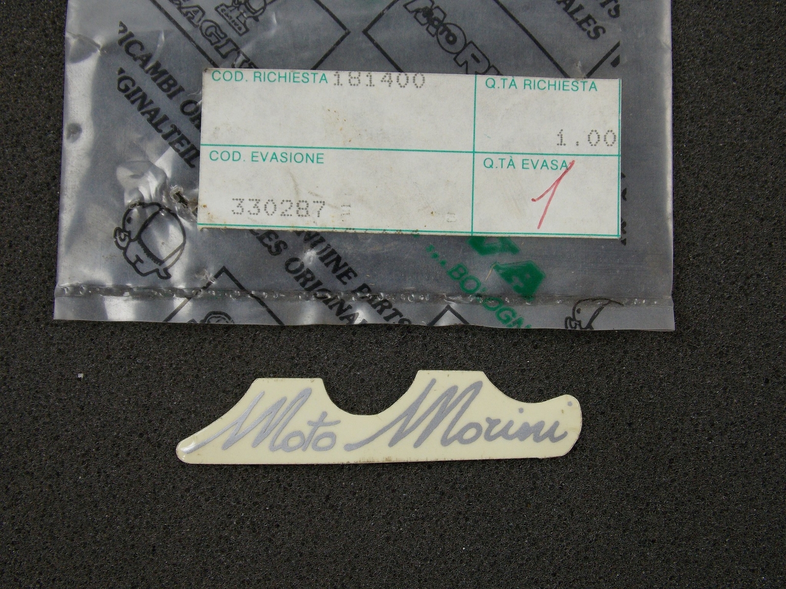 NOS OEM CAGIVA MORINI 1987 501 EXCALIBUR MOTO MORINI SIGNATURE STICKER ...