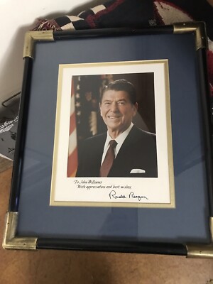 Ronald Reagan Signed framed Color Photo. John Williams | eBay