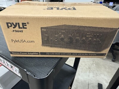Pyle PTAU45 Wireless BT Stereo Power Amp with Mic Input, MP3/USB Reader ...