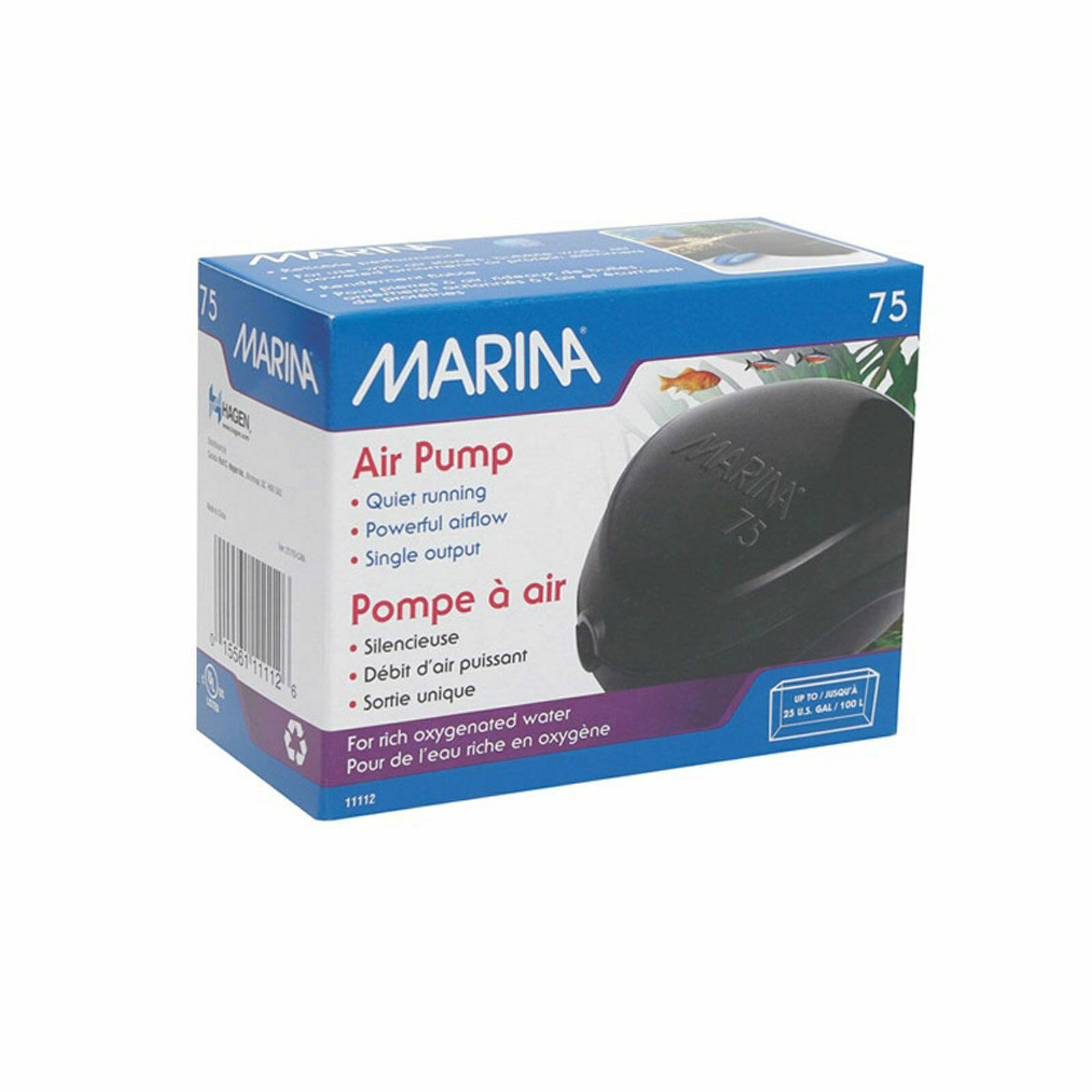 Marina Air Pump 50 100 200 300 Aquarium Fish Tank Air Bubbles Oxygen ...