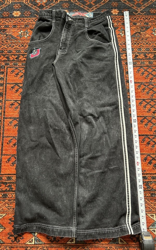 Vtg Jnco Skunk Jeans Mens 34x34 90s Wide Leg Y2K Baggy USA Side Stripe ...