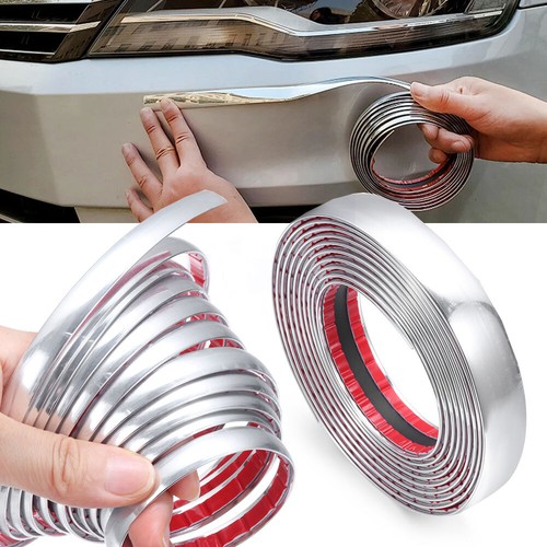 3M 10mm Auto Side Door Chrome Strip Moulding Decor Bumper Protector ...