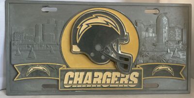 San Diego, LA CHARGERS NFL 3D Pewter Novelty Collectors License Plate ...