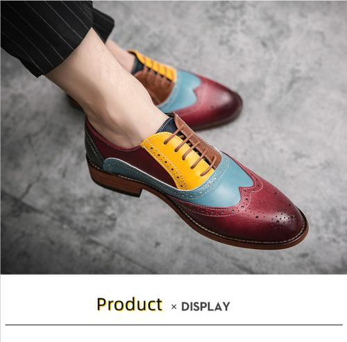 Mens Elegant Business Wedding Brogues Round Toe Carved Lace Up Party ...