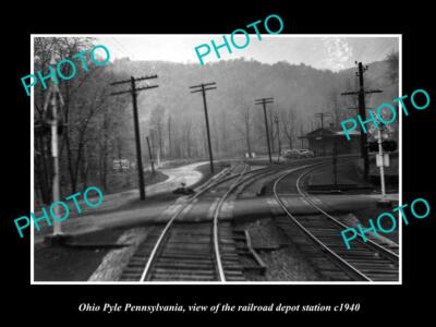 OLD LARGE HISTORIC PHOTO OF OHIO PYLE PENNSYLVANIA RAILROAD DEPOT ...