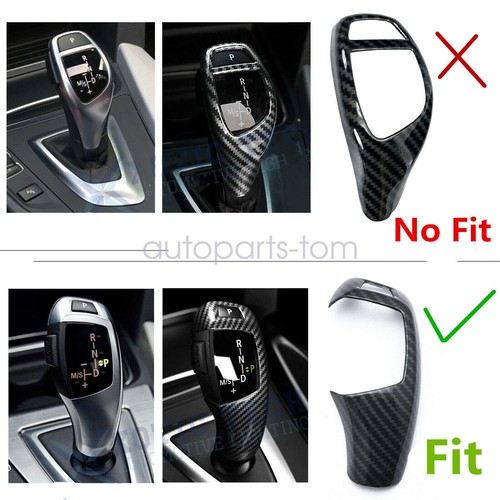 For BMW Carbon Fiber Pattern Gear Shift Knob Cover Trim for F30 X3 X4 1 ...