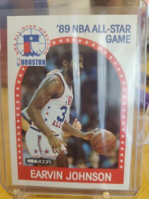 1989 NBA HOOPS EARVIN MAGIC JOHNSON ALL-STAR GAME CARD #166 SHOWTIME ...