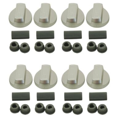 8 x Silver Oven Knobs For BUSH ZANUSSI LEISURE GORENJE Hob Cooker ...