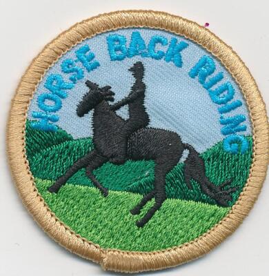 Boy Girl cub HORSEBACK RIDING ROUND Fun Patches Crests Badges GUIDES ...