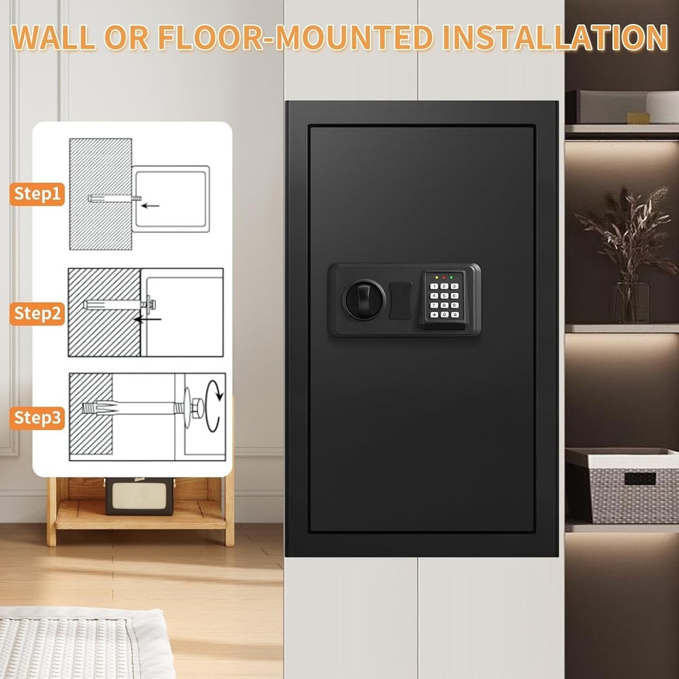 6.0 CU FT Fireproof Water-Resistant Home Safe with Alarm and ...