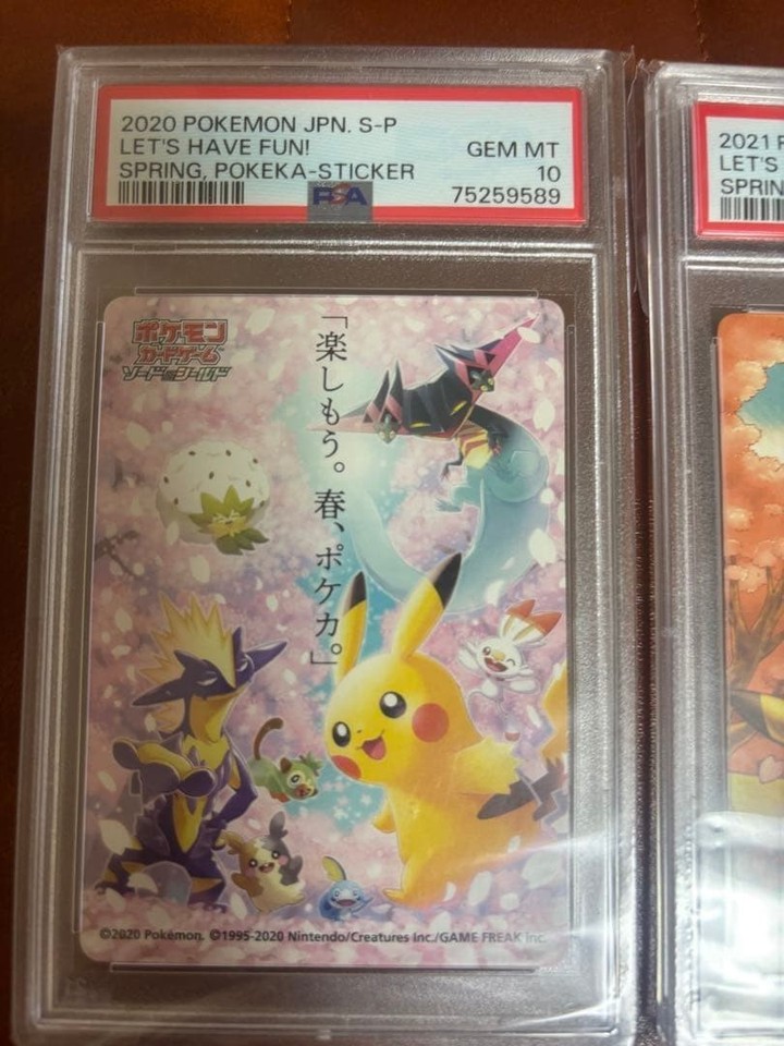 PSA 10 Pikachu Let's Have Fun Spring Pokeka Sticker Pokemon Japanese ...