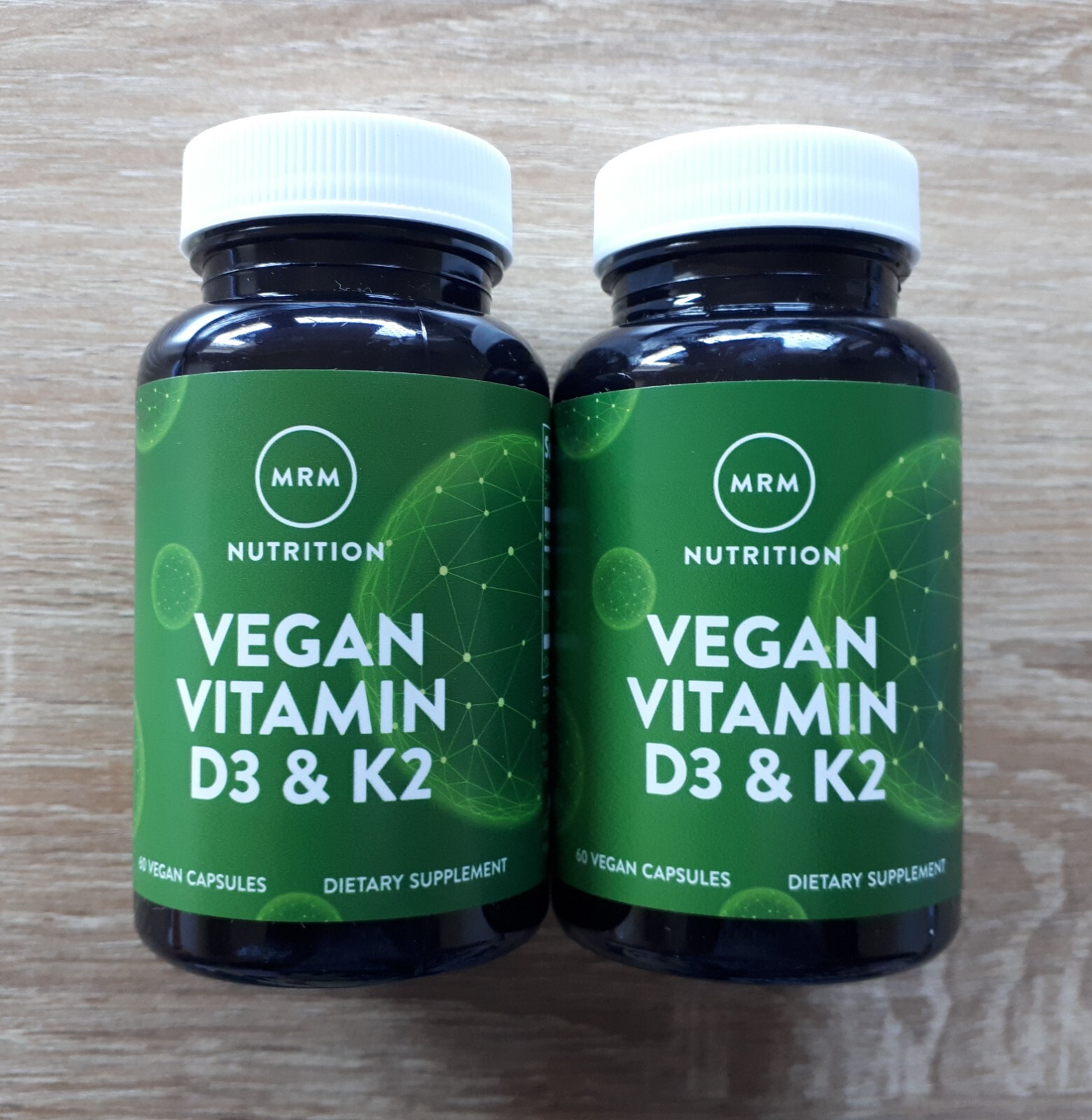 MRM Vegan Vitamin D3 & K2, 120 Veg Caps (2 x 60), Bone & Immune Health ...