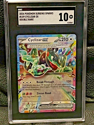 2024 Surging Sparks Cyclizar Ex 159/191 Double Rare Pokemon Card SGC 10 ...