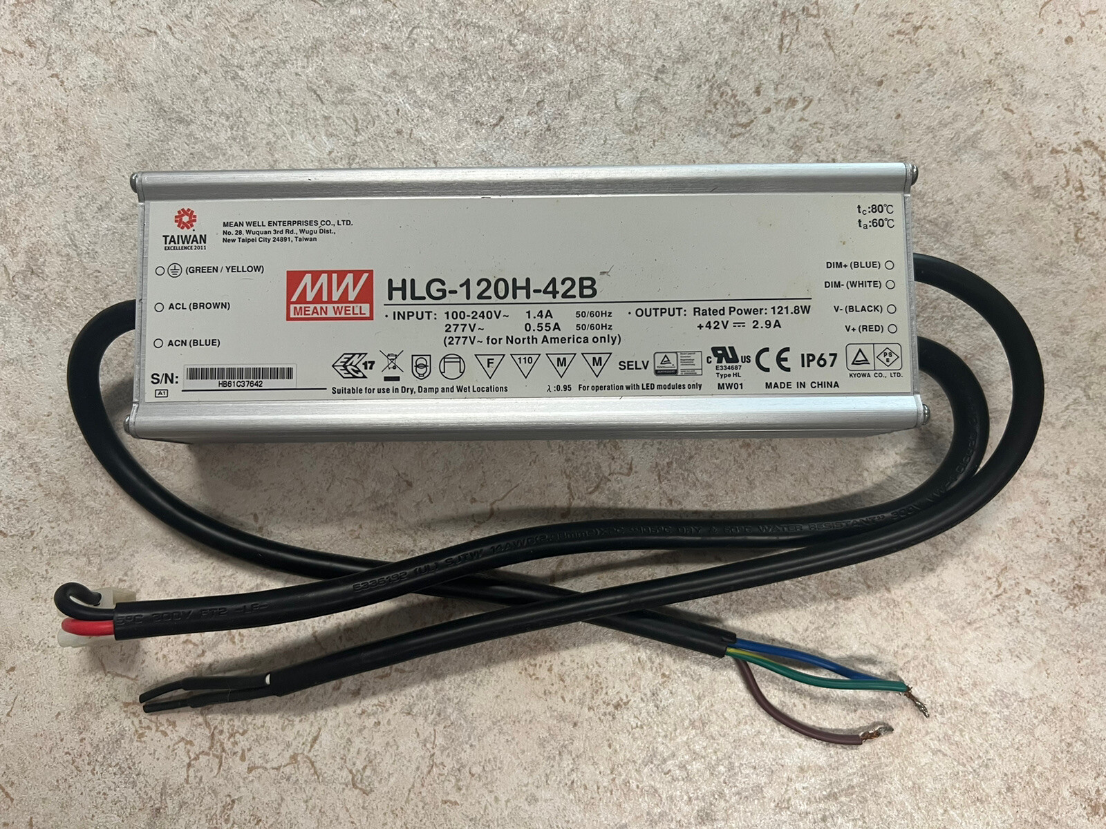 Mean Well LED Ballast/Driver. 120 Watt. 120-277 Volt. | eBay