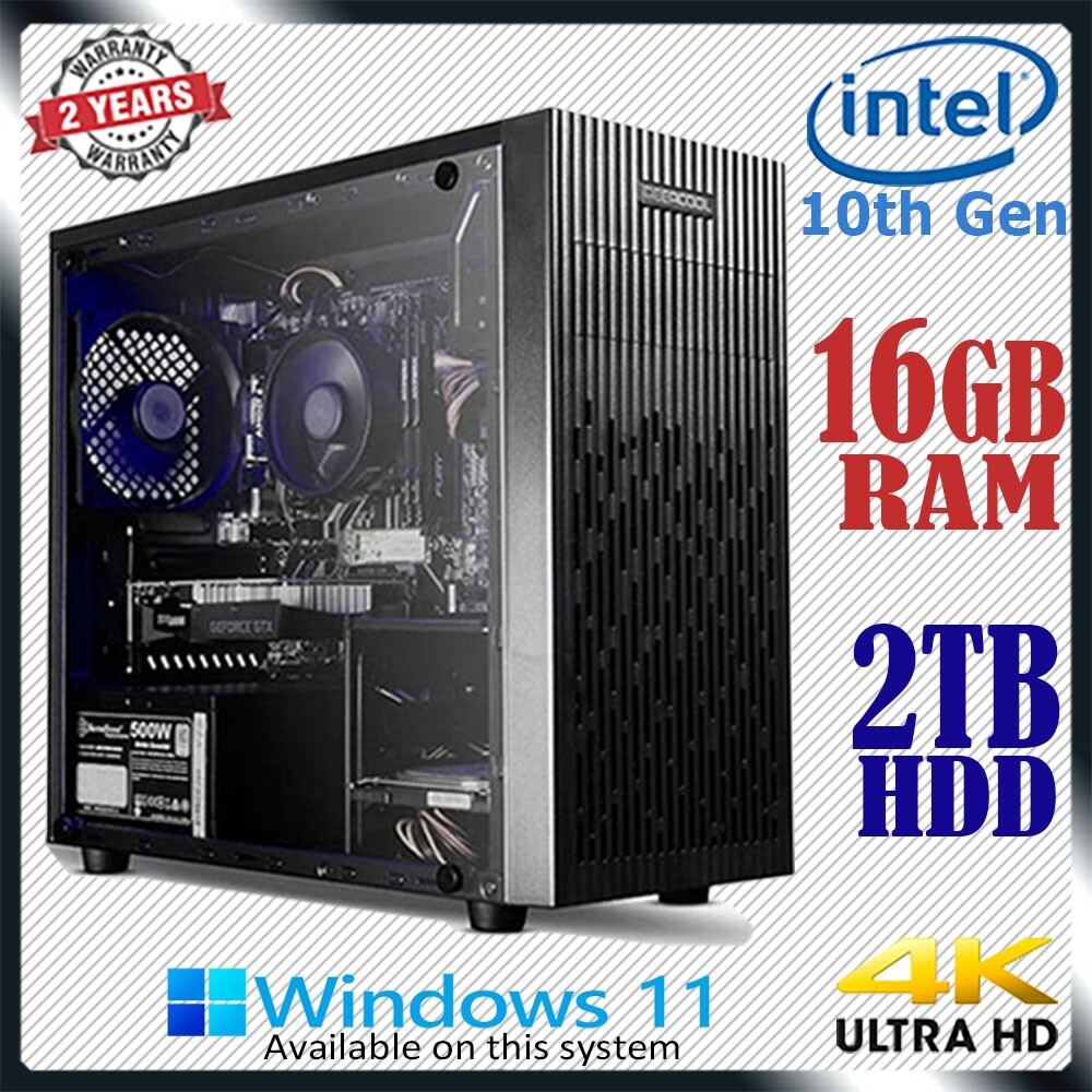 Intel 10th Gen Computer 16GB RAM 2TB Gaming Home & Office Desktop PC ...