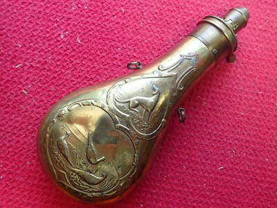 Antique Civil War Era American Flask & Cap Co Brass Powder Flask ...