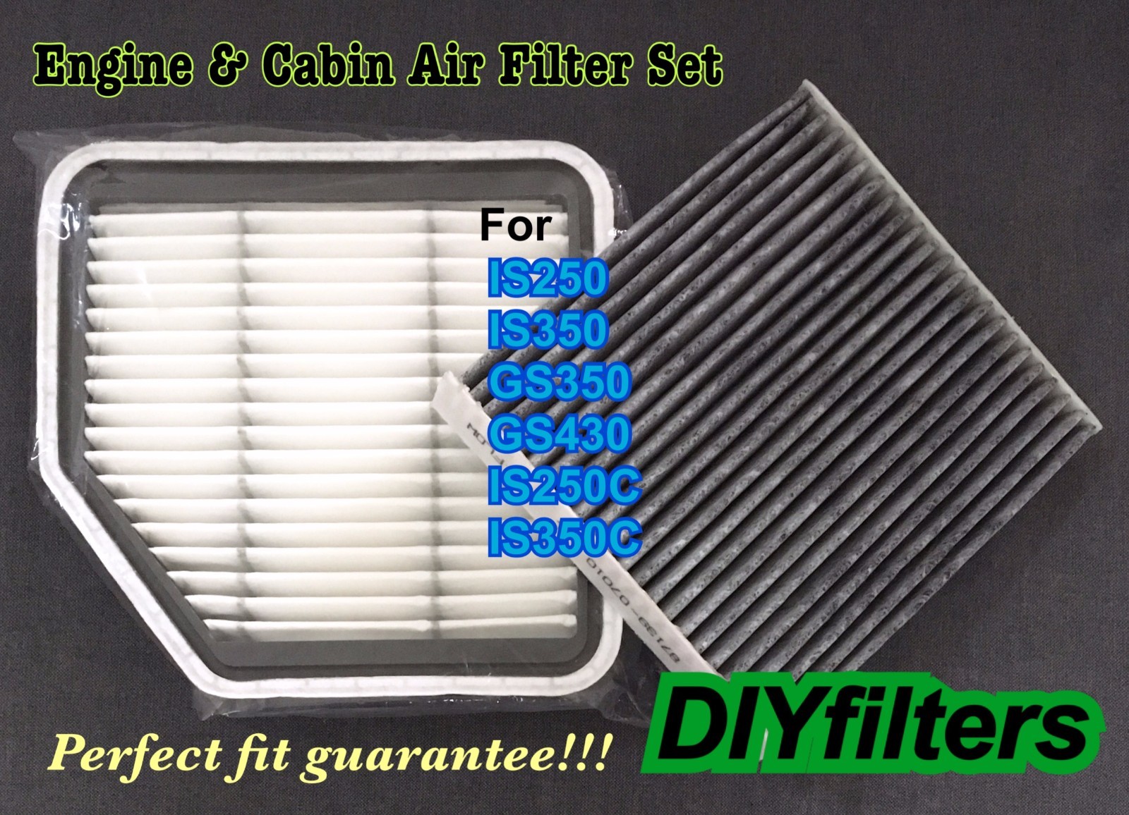 Engine & Carbonized Cabin Air Filter For IS250 IS350 GS350 GS430 IS250C ...