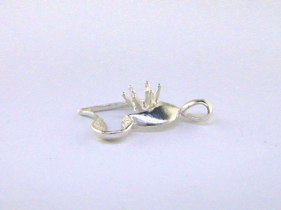 Round Semi Textured Heart Pendant Setting Sterling Silver | eBay