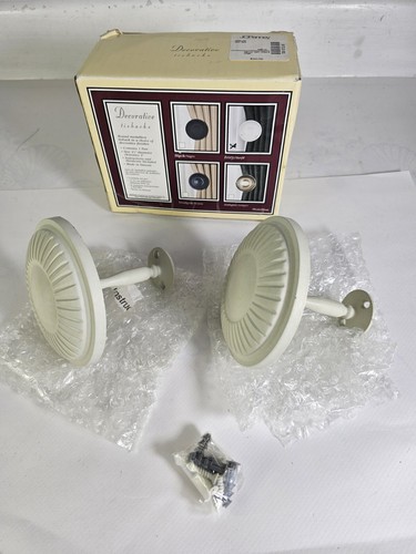 JCPenney Decorative Tiebacks Antique IVORY Cast Brass Medallion Curtain ...