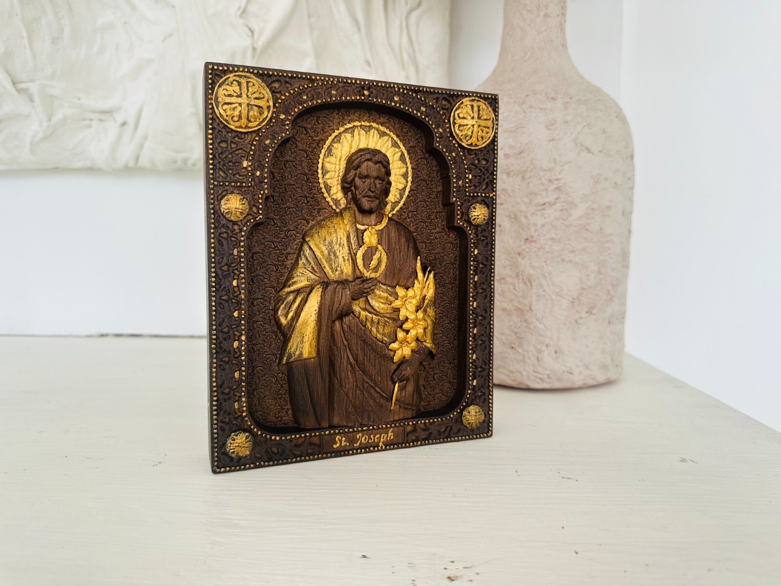 Modern christian catolic home decor Saint Joseph personalized gift | eBay