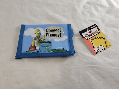 The Simpsons Mens Blue Bifold Wallet Oooooo! Flamey Homer Matt Groening ...