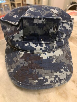 8 Point Cover Navy NWU Work Uniform Type 1 Blueberries Cap/Hat Sz 7 1/2 ...